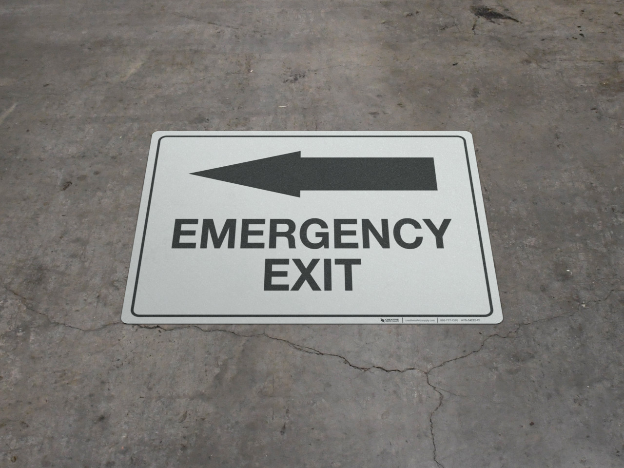 Glow: Emergency Exit Arrow Left (Rectangle) - Floor Sign | Creative ...