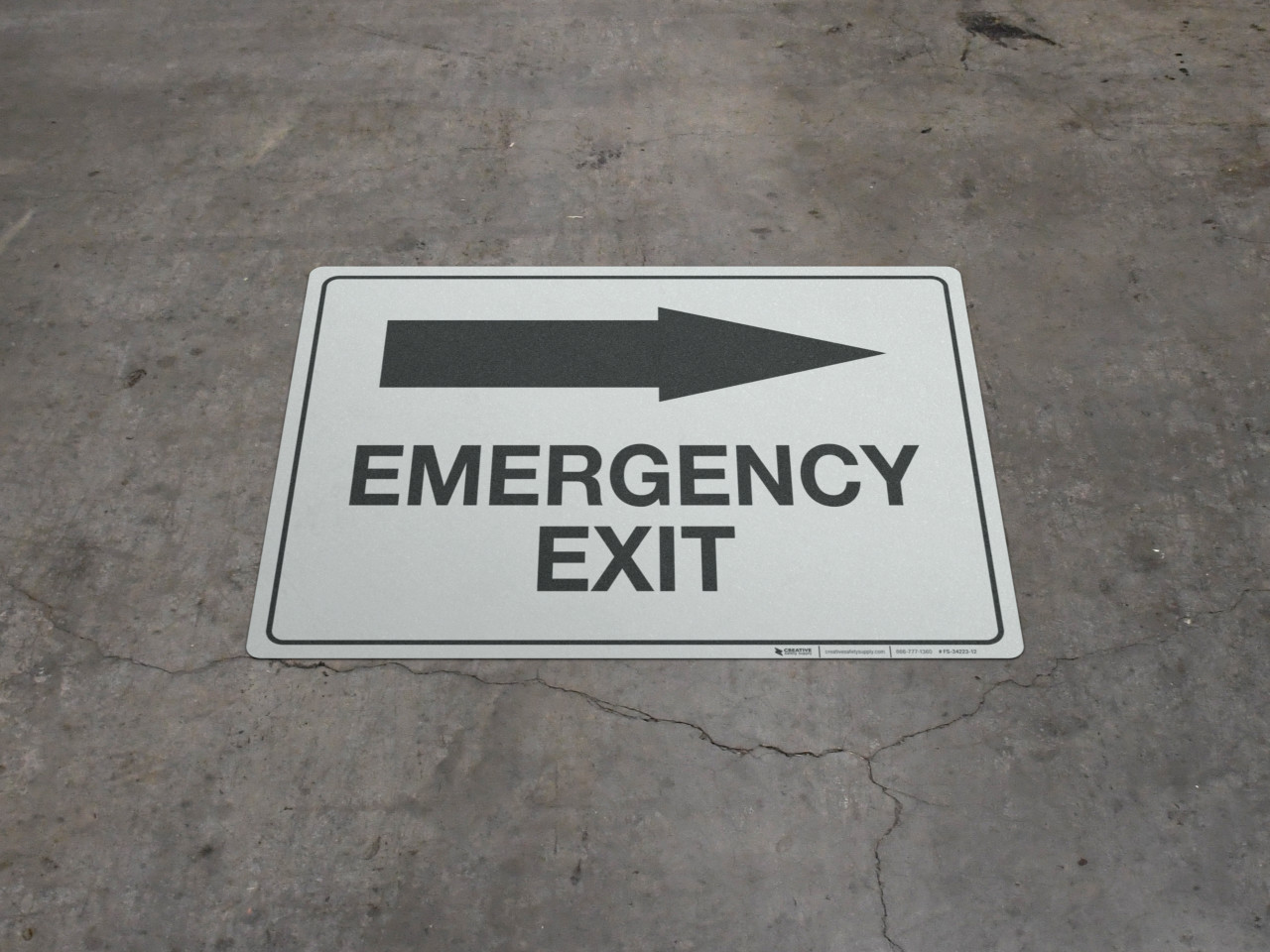 Glow: Emergency Exit Arrow Right (Rectangle) - Floor Sign | Creative ...