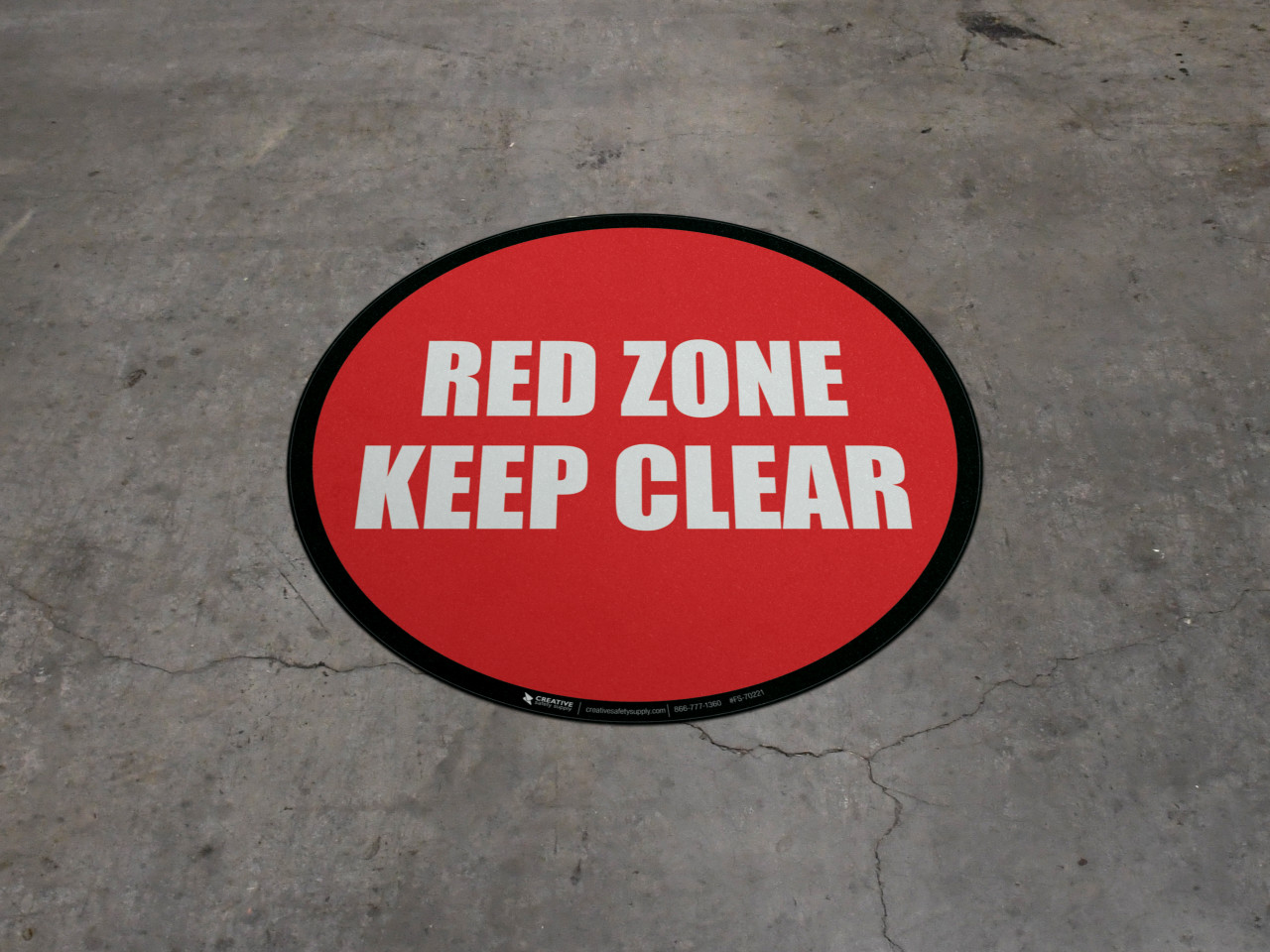 Red Zone Keep Clear Floor Sign | Creative Safety Supply