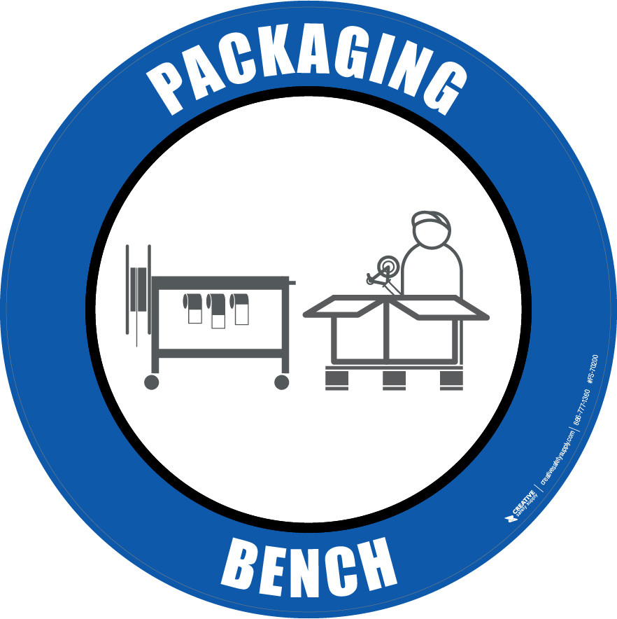 Packaging Bench Floor Sign