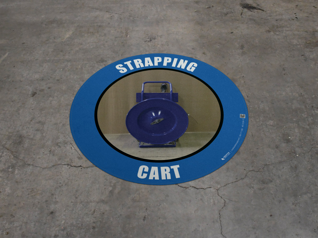 Strapping Cart (Real) Floor Sign