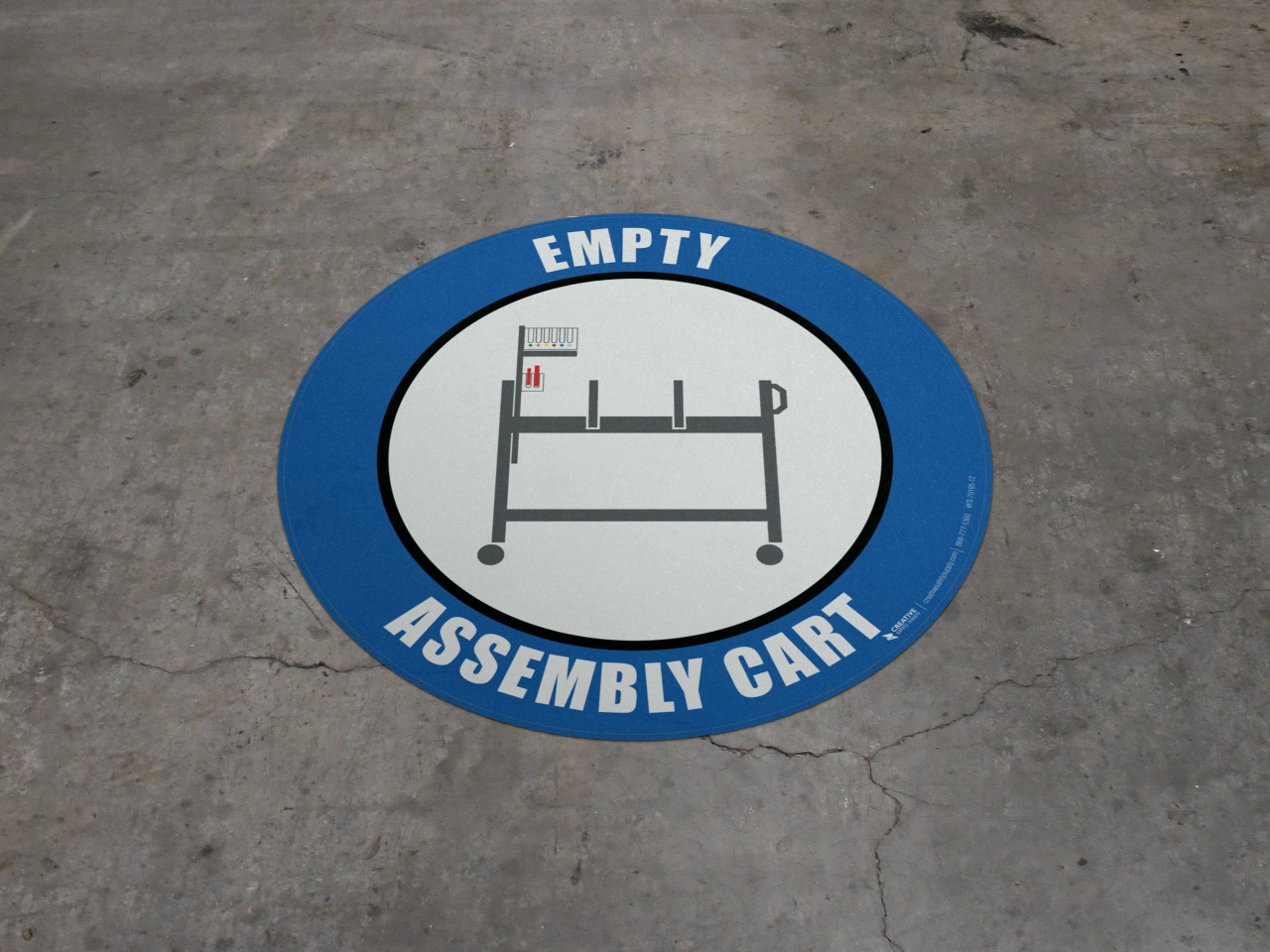 Empty Assembly Cart Floor Sign
