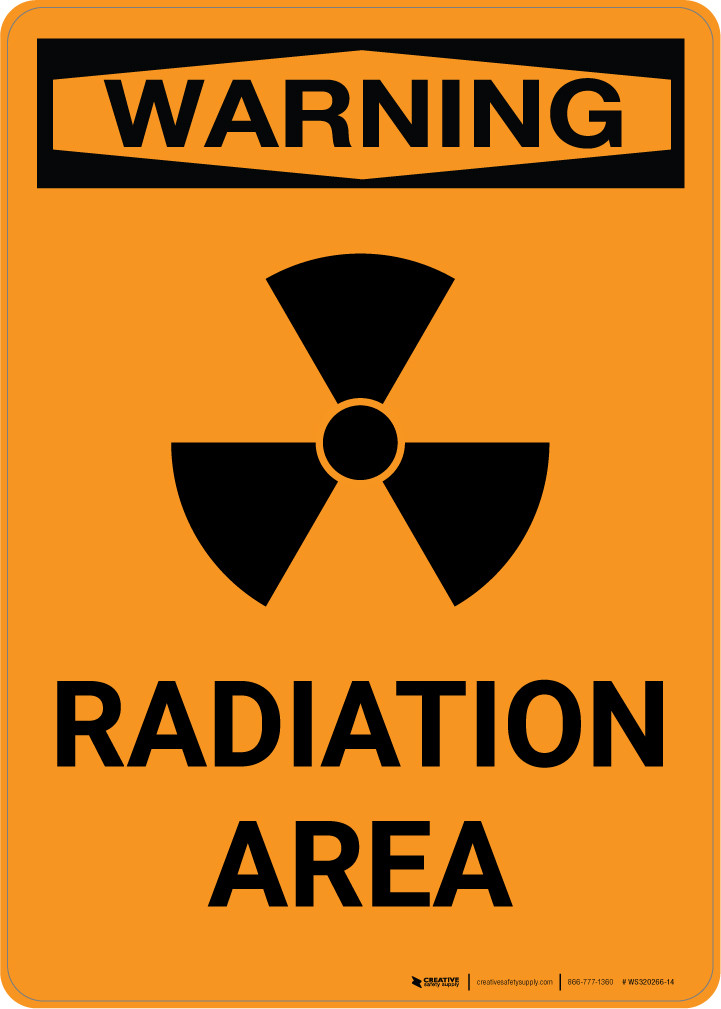 Warning: Radiation Area with Icon - Portrait Wall Sign | Creative ...