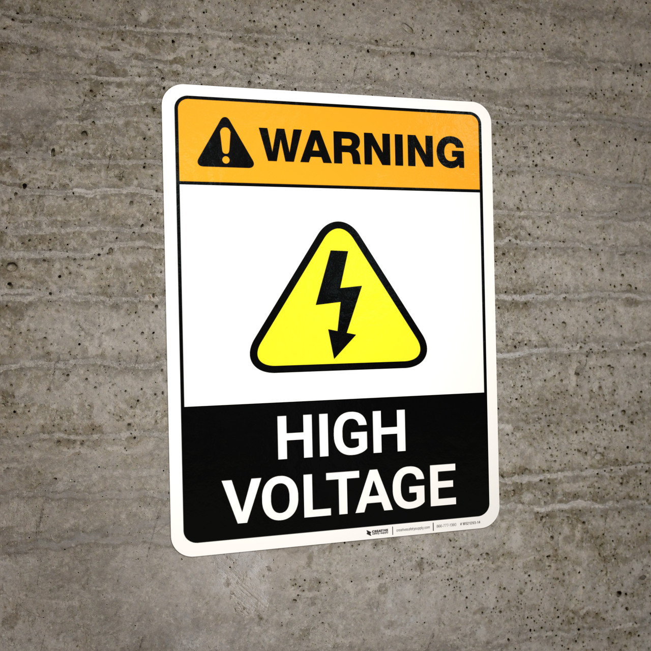 Warning: High Voltage ANSI - Portrait Wall Sign | Creative Safety Supply