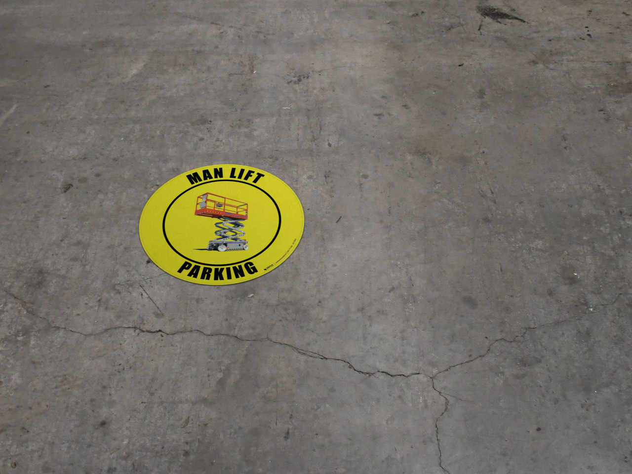 Man Lift Parking Floor Sign