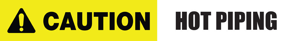 Caution: Hot Piping - Inline Printed Floor Marking Tape