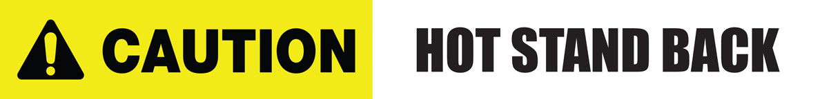 Caution: Hot Stand Back - Inline Printed Floor Marking Tape | Creative ...
