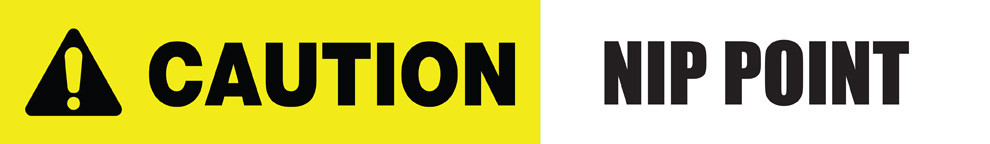 Caution: Nip Point - Inline Printed Floor Marking Tape