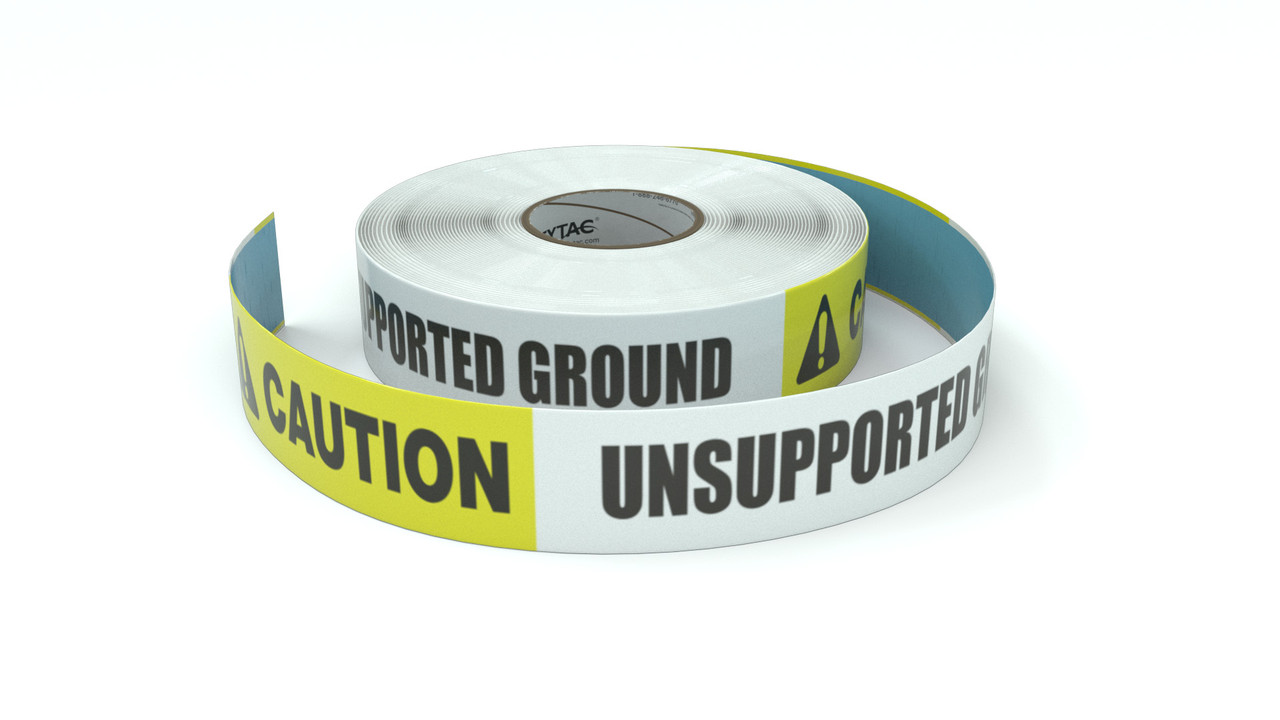 Caution: Unsupported Ground - Inline Printed Floor Marking Tape ...