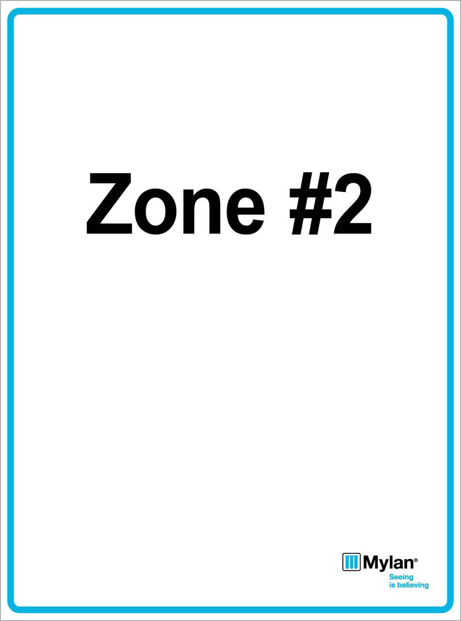 Wall Sign: (Mylan Logo) Zone #2 15"x20" (Mounted on 3mm PVC) Double Sided