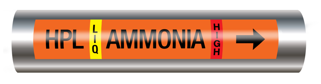 Ammonia Pipe Marking Label - High Pressure Liquid