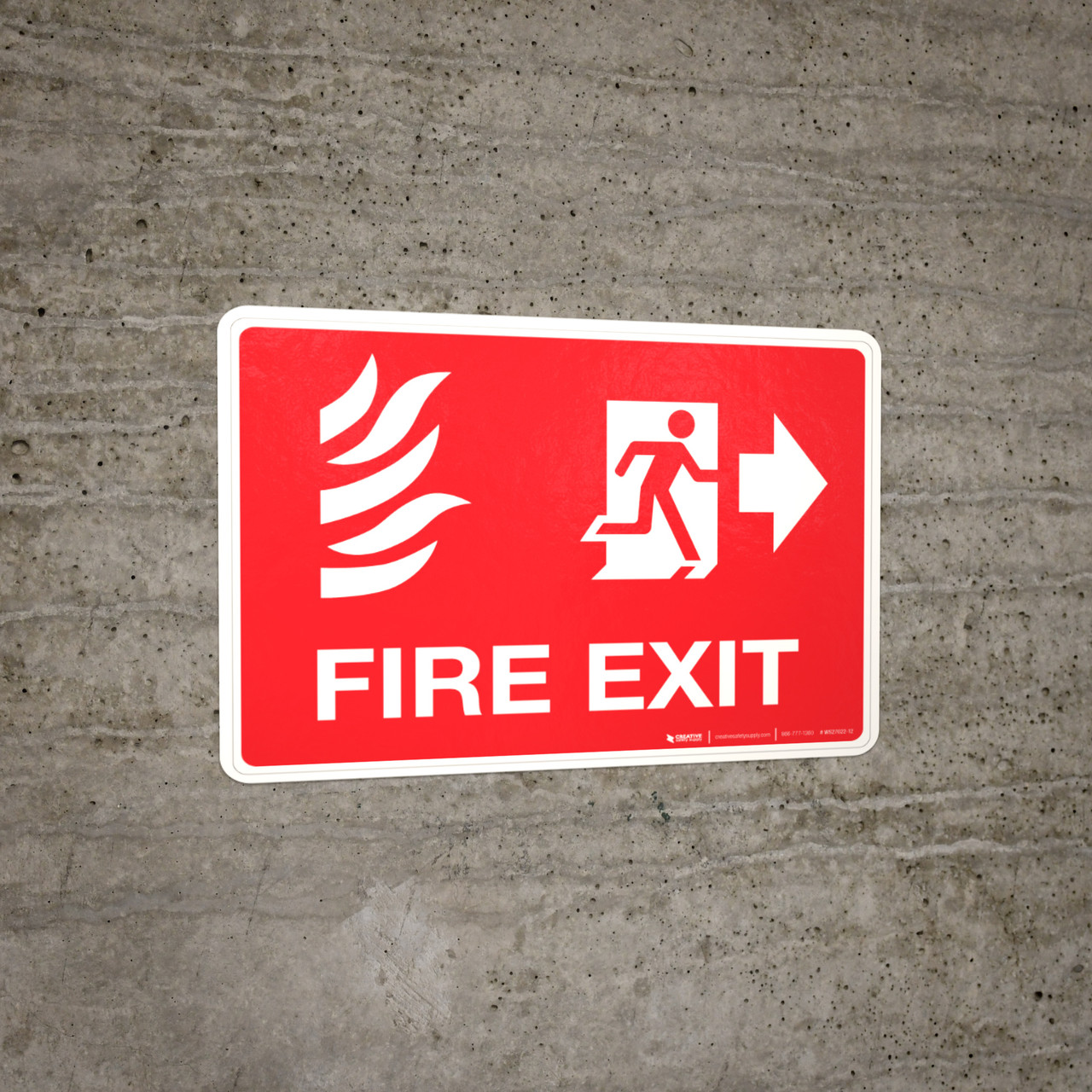 Fire Exit With Pictograms - Wall Sign