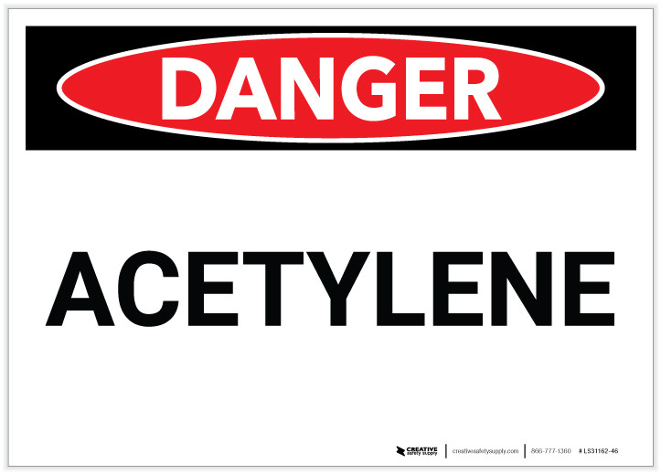 Danger: Acetylene - Label | Creative Safety Supply