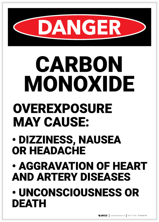 Danger: Carbon Monoxide Causes Portrait - Label | Creative Safety Supply