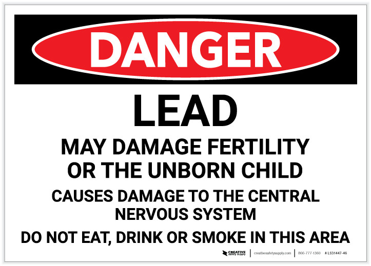 Danger: Lead Hazard - Label