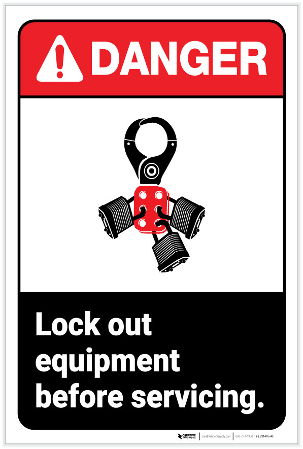 Danger: Lock Out Equipment ANSI - Label | Creative Safety Supply