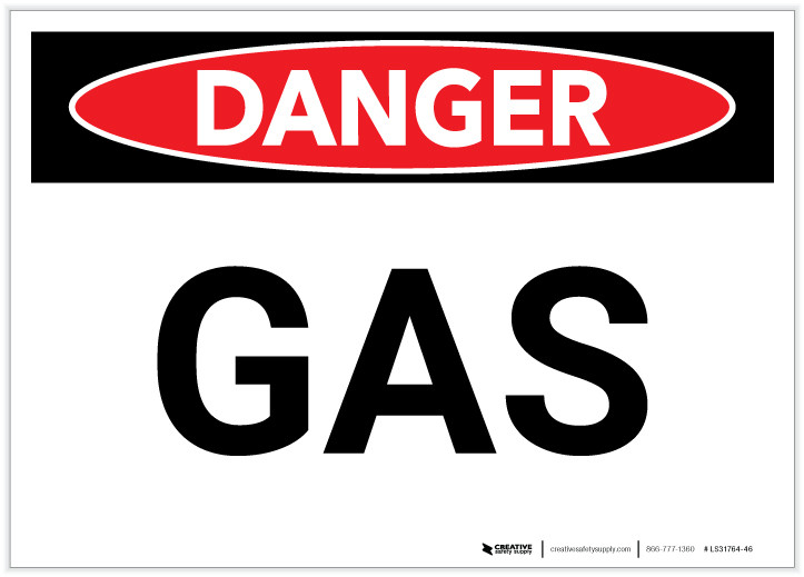 Danger: Gas Landscape - Label