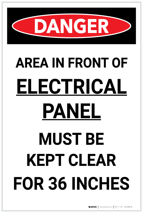Danger: Keep Panel Clear - Label | Creative Safety Supply