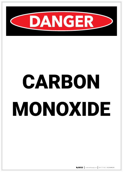 Danger: Carbon Monoxide Portrait - Label | Creative Safety Supply