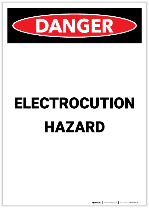 Danger: Electrocution Hazard Portrait - Label
