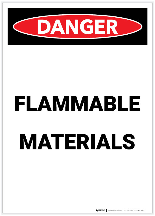 Danger: Flammable Materials Portrait - Label