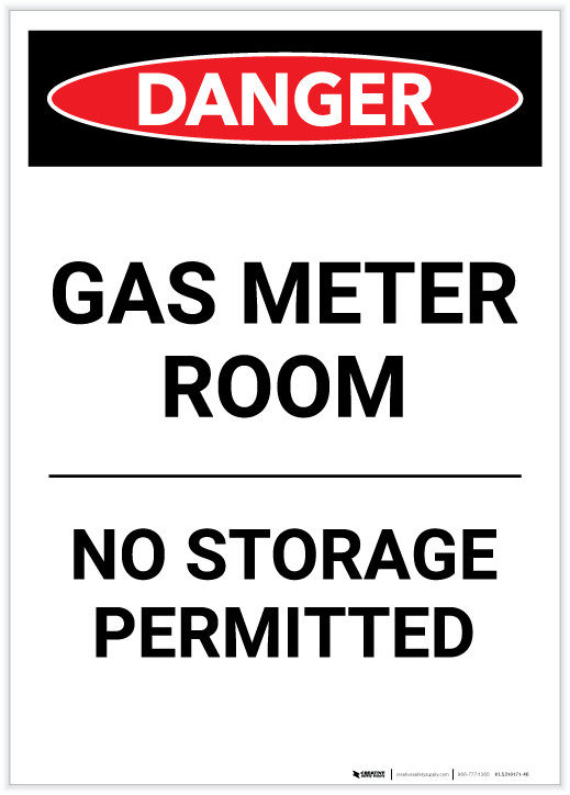 Danger: Gas Meter Room Portrait - Label