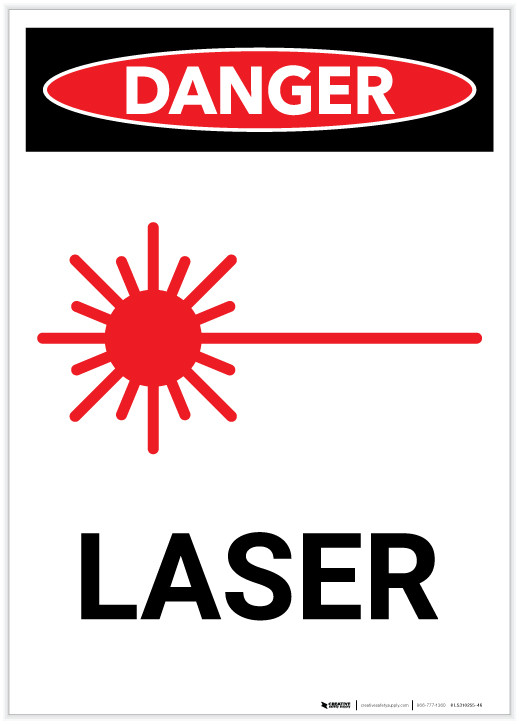 Danger: Laser with Graphic Portrait - Label