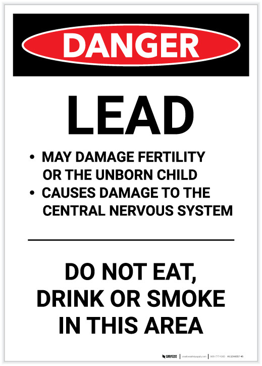 Danger: Lead Hazard Portrait - Label