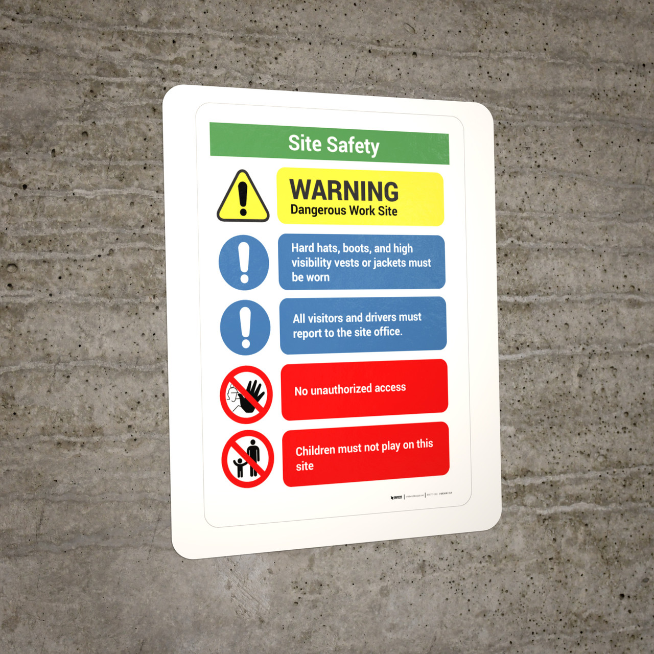Construction Safety Site Notice - Wall Sign | Creative Safety Supply