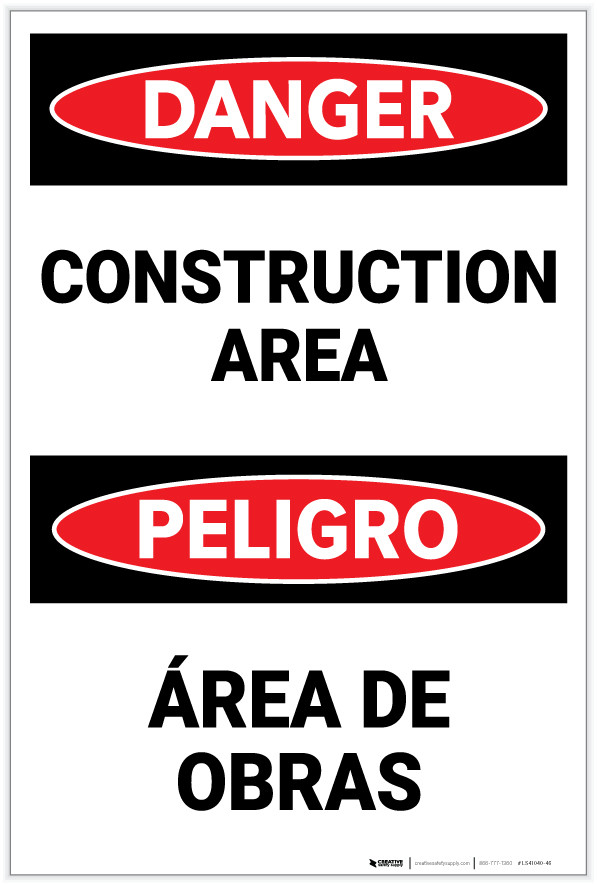 Danger: Construction Area - Label