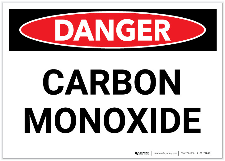 Danger: Carbon Monoxide - Label | Creative Safety Supply