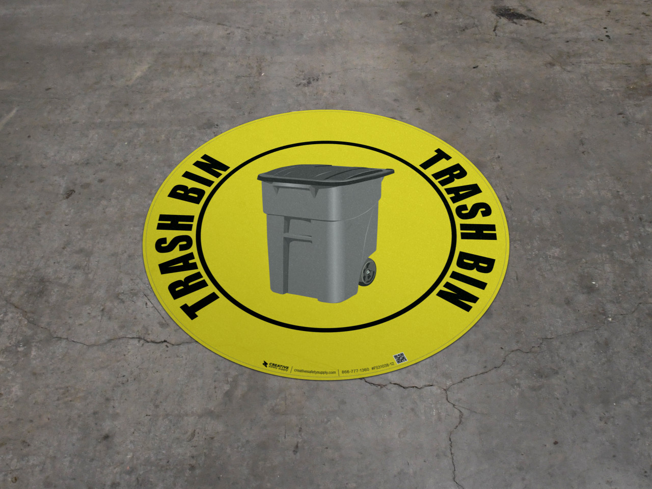 Trash Bin Floor Sign | Creative Safety Supply