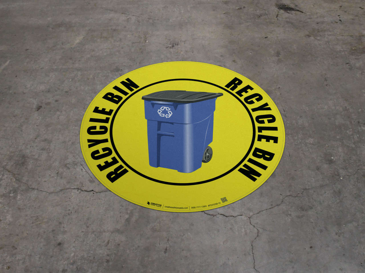 Recycle Bin Floor Sign | Creative Safety Supply
