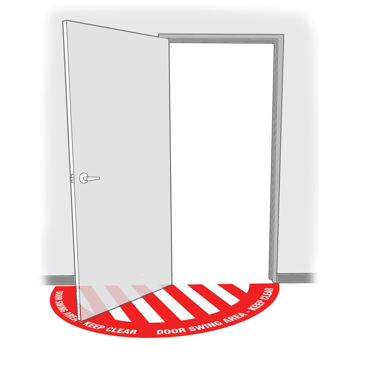 Door Swing - Full - Red and White