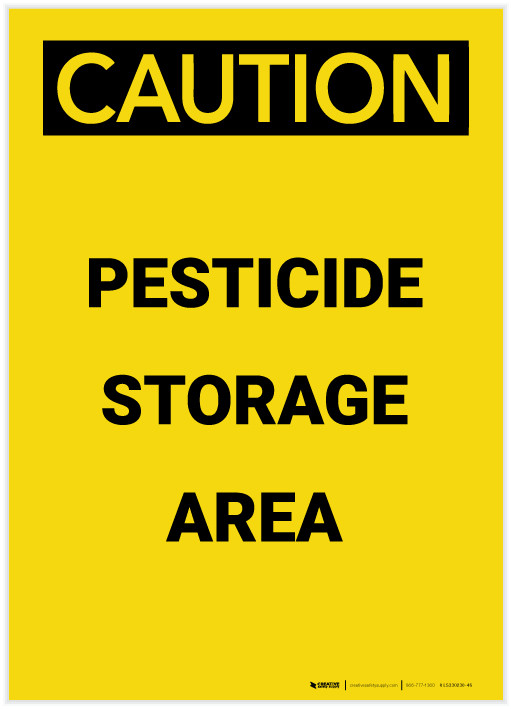 Caution: Pesticide Storage Area Portrait - Label