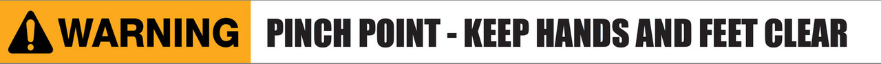 Warning: Pinch Point Keep Hands and Feet Clear - Inline Printed Floor Marking Tape