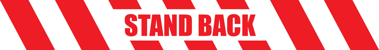 Hazard: Stand Back - Inline Printed Floor Marking Tape
