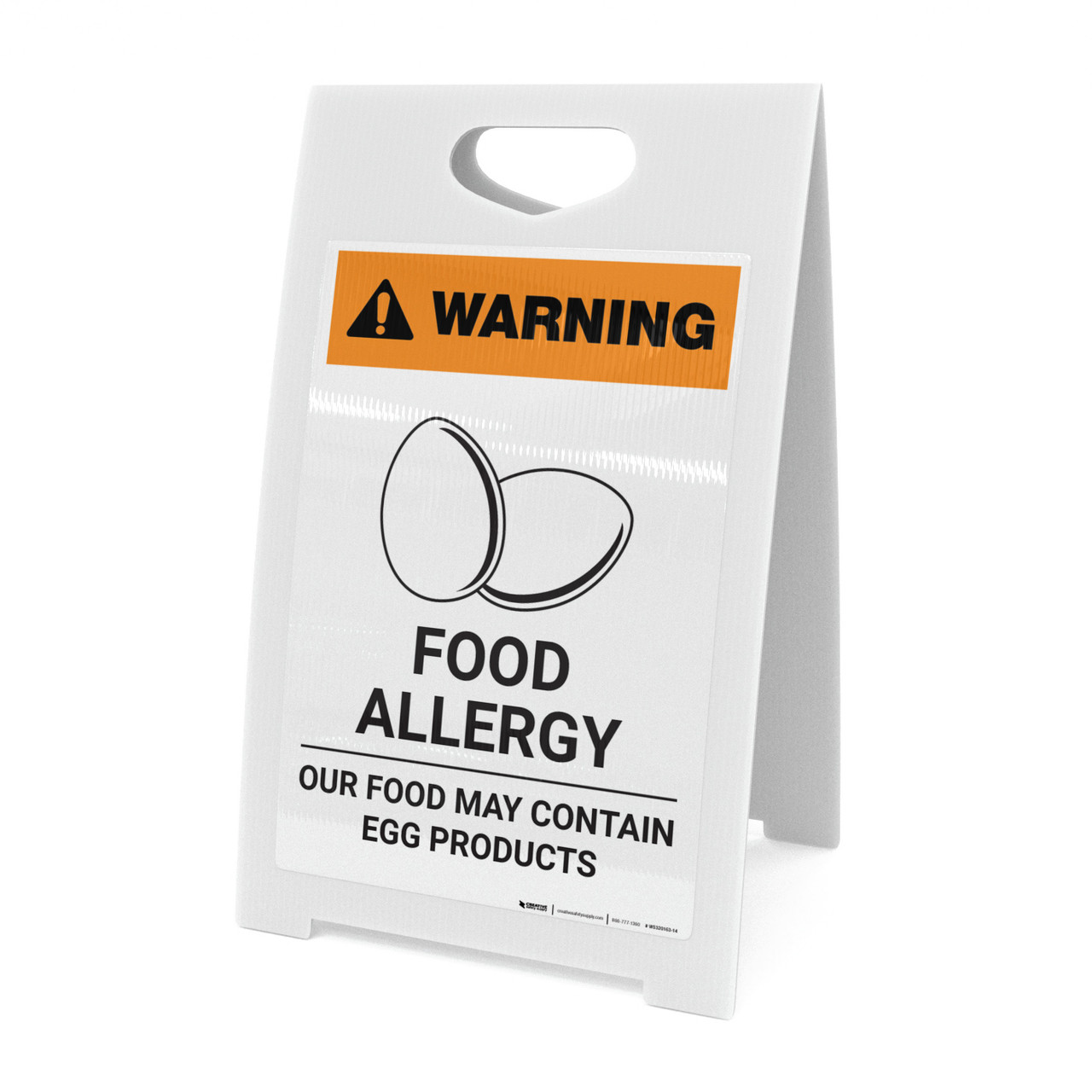 Warning: Food Allergy - Food May Contain Egg with Icon - A-Frame Sign ...