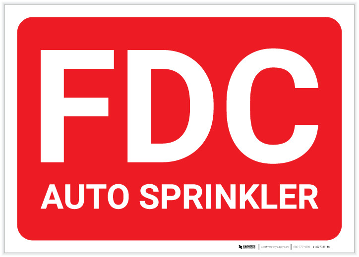 FDC Auto Sprinkler Red Landscape - Label