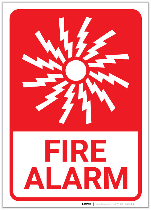 Fire Alarm with Icon Portrait - Label