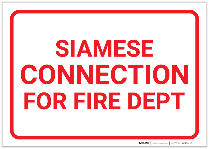 Siamese Connection For Fire Dept Landscape - Label