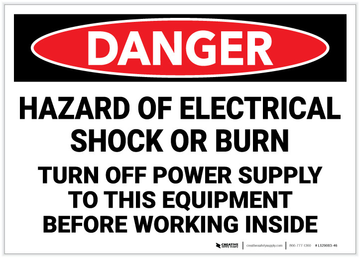 Danger: Hazard of Electrical Shock or Burn - Turn Off Power Supply ...