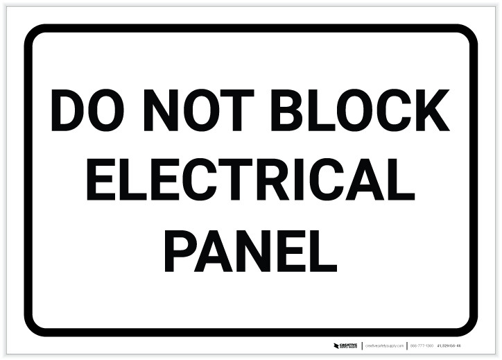Do Not Block Electrical Panel Landscape - Label