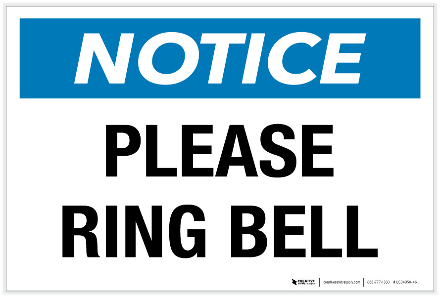 Press Doorbell Sign
