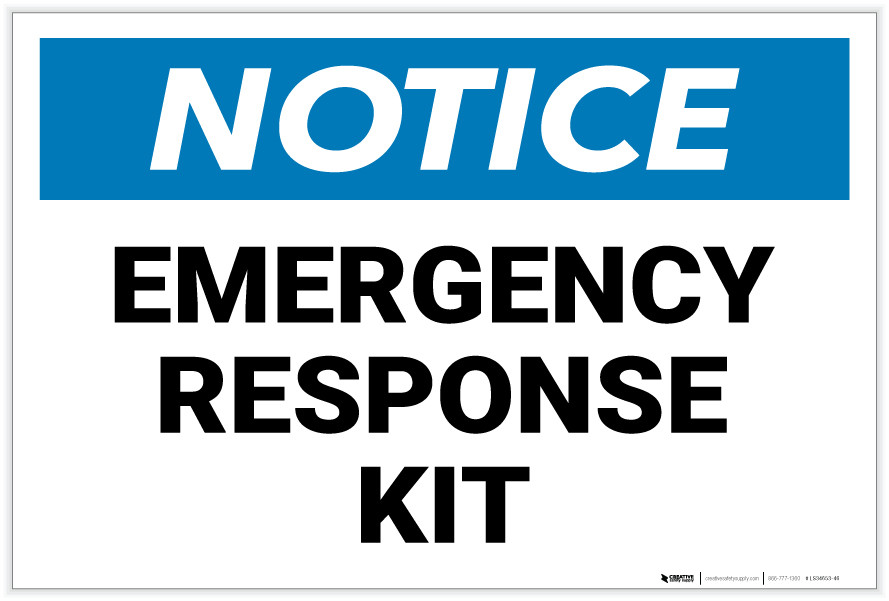 Notice: Emergency Response Kit Landscape - Label