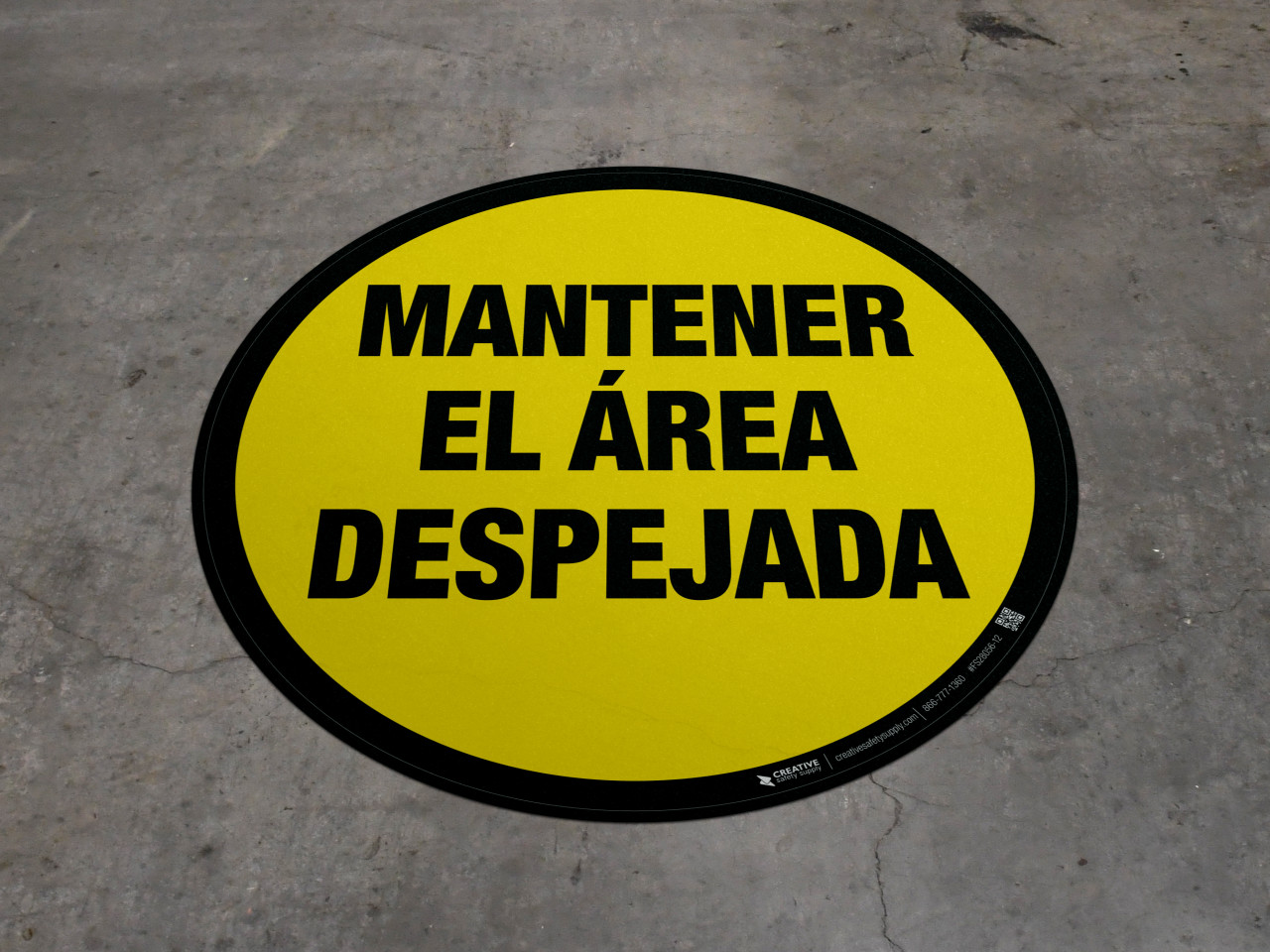 Mantener El Área Despejada (Keep Area Clear) - Floor Sign