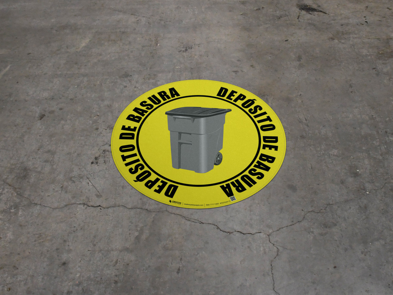 Depósito de Basura (Trash Bin) Floor Sign