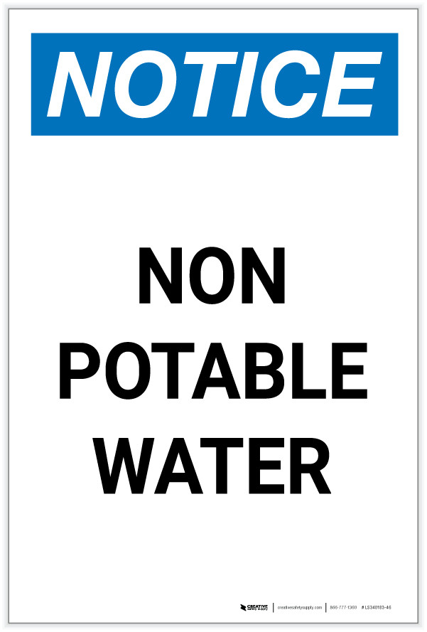 Notice: Non-Potable Water Portrait - Label