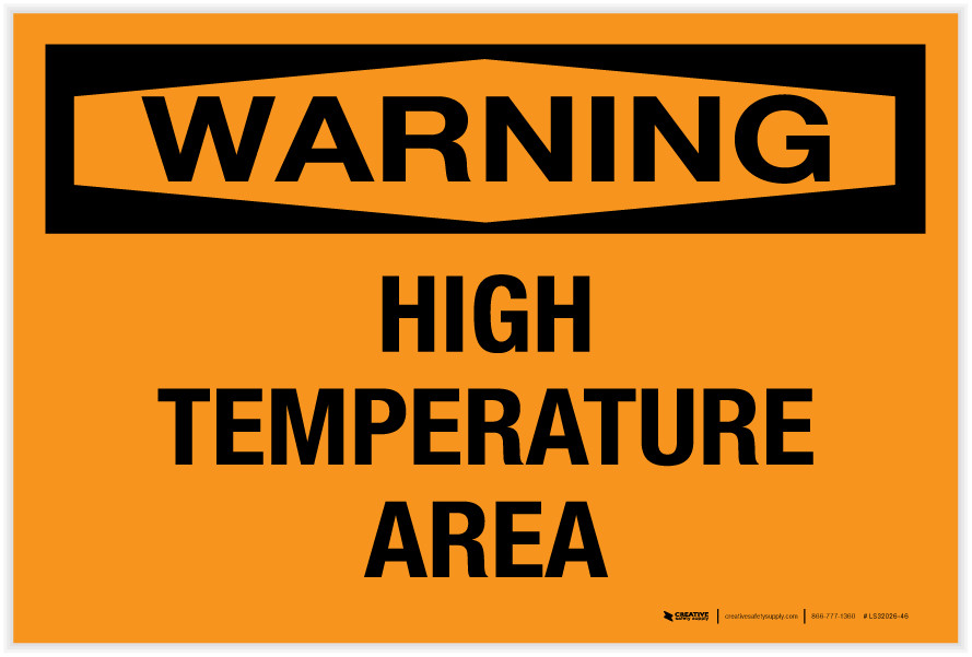 Warning: High Temperature Area - Label