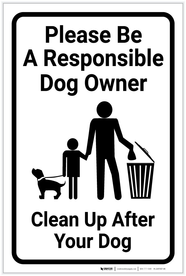 Please Be A Responsible Dog Owner with Icon Portrait - Label